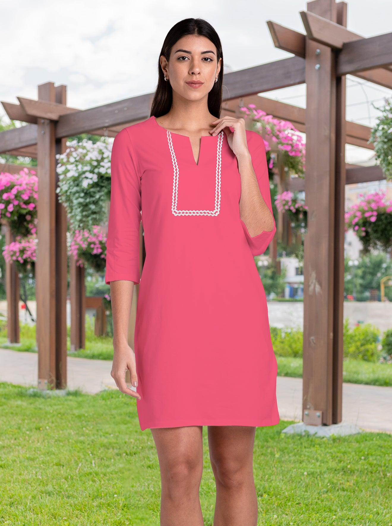 Sleeve Slit Neck Dress – Rezobay