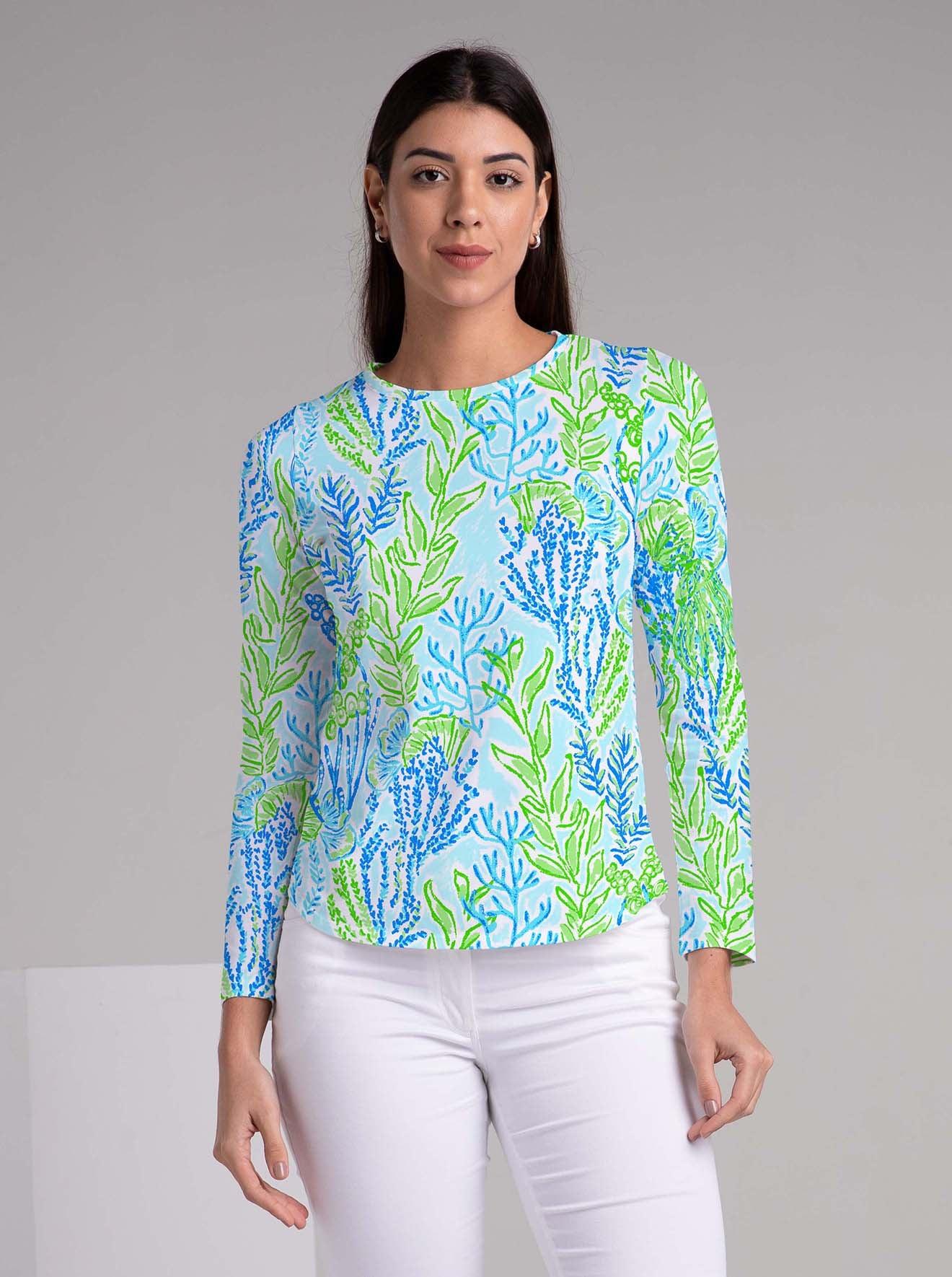 Deep Sea Print Cotton knit Full Sleeve Crew Neck Top – Rezobay